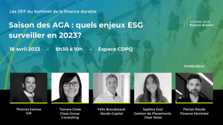 Les Off du Sommet de la Finance Durable: Saison des AGA : quels enjeux ESG surveiller en 2023 ...