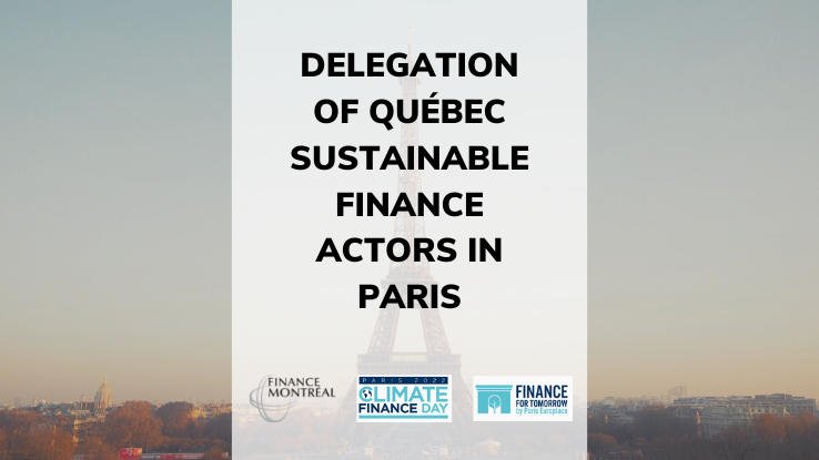 Québec-France cooperation in sustainable finance: Finance Montréal and ...